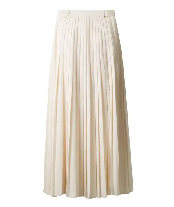 ME+EM Slit Pleated Maxi Skirt - Cream