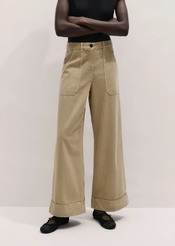 ME+EM Straight Leg Trousers - Biscuit