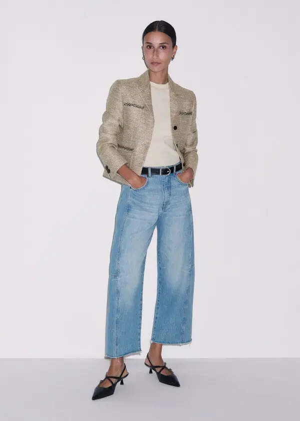 ME+EM Metallic Short Patch Pocket Jacket