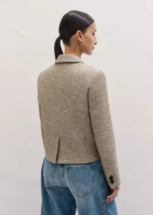 ME+EM Metallic Short Patch Pocket Jacket