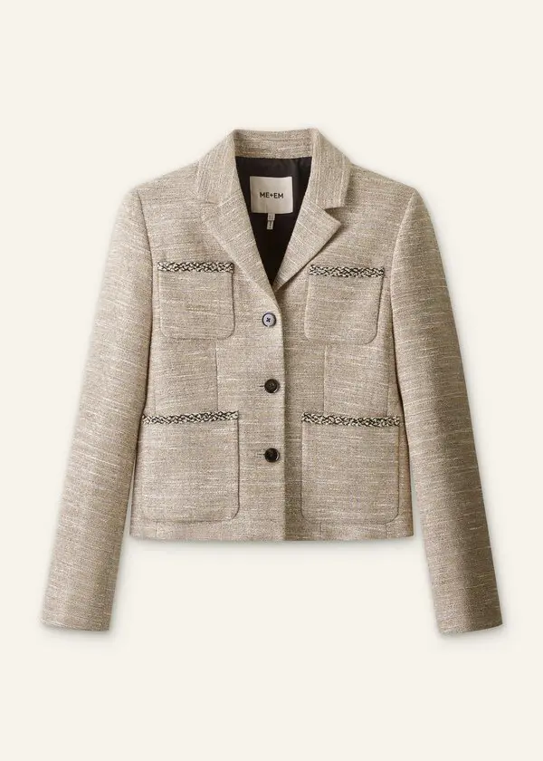 ME+EM Metallic Short Patch Pocket Jacket