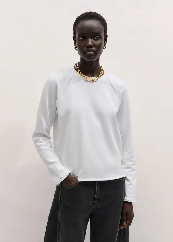 ME+EM Raw Edge Raglan Sweatshirt