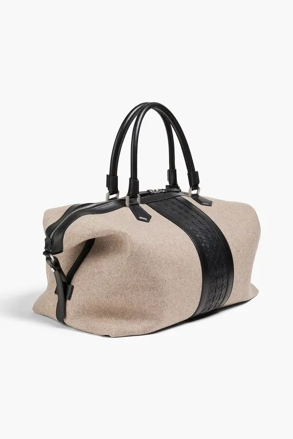 SERAPIAN Mosaico Leather And Felt Weekend Bag