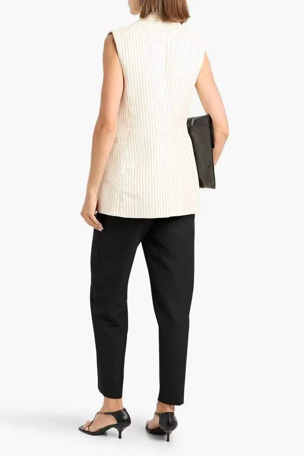 Adam Lippes Callum Pinstriped Cottonblend Twill Vest