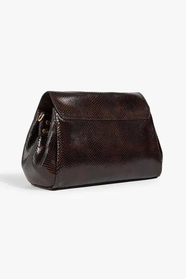 Dries Van Noten Snake-effect Leather Shoulder Bag