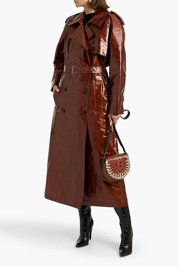 Dries Van Noten Printed Coatedcanvas Trench Coat