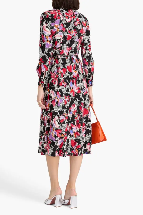 Diane Von Furstenberg Tori Printed Crepe Midi Wrap Dress