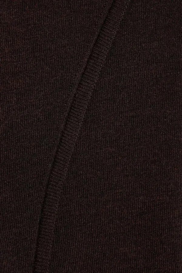 Victoria Beckham Merino Wool-blend Zip-up Hoodie - Chocolate