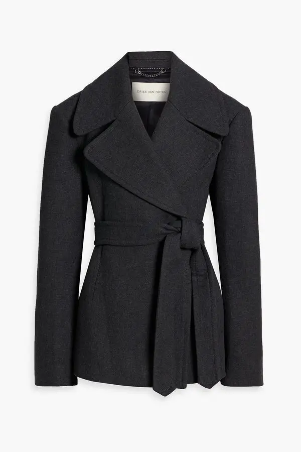 Dries Van Noten Doublebreasted Twill Jacket - Charcoal