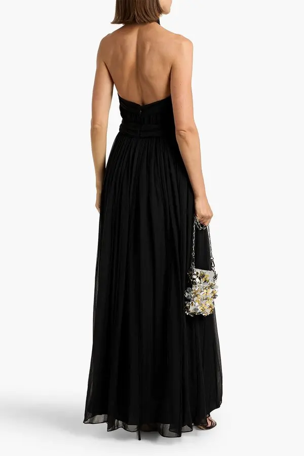Adam Lippes Silk Blend Halterneck Maxi Dress