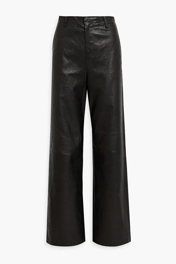 FRAME The Slim Ostricheffect Leather Wideleg Pants