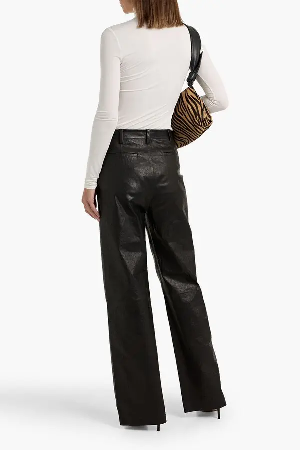 FRAME The Slim Ostricheffect Leather Wideleg Pants
