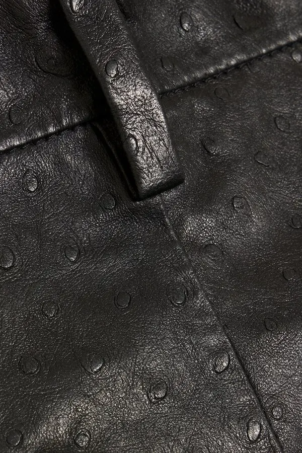 FRAME The Slim Ostricheffect Leather Wideleg Pants