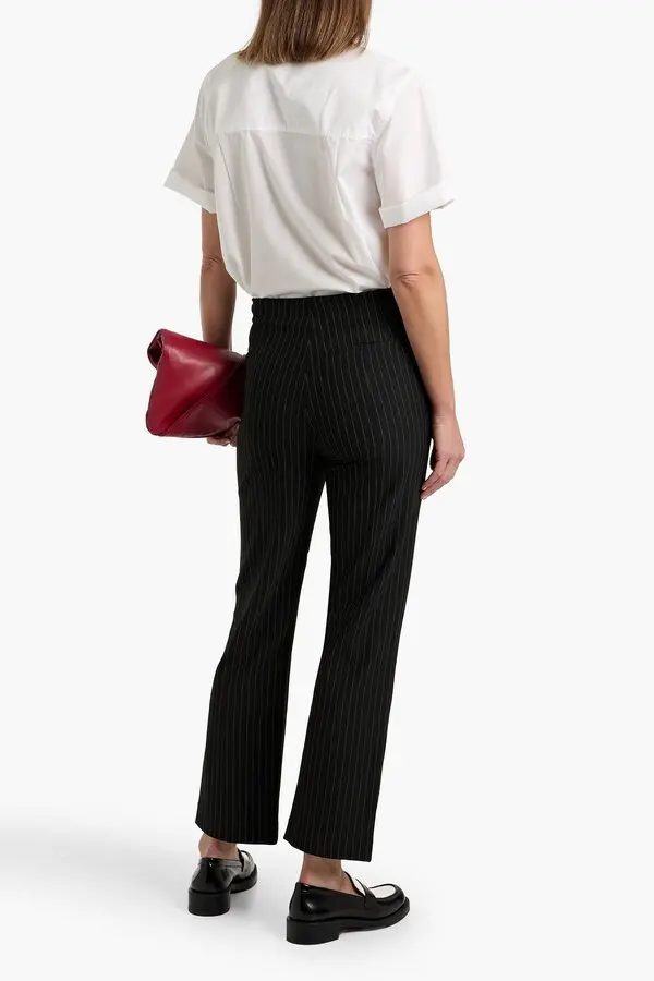 FRAME The Sleek Pinstriped Twill Straightleg Pants