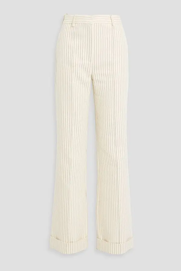 Adam Lippes Deeda Pinstriped Cottonblend Twill Wideleg Pants