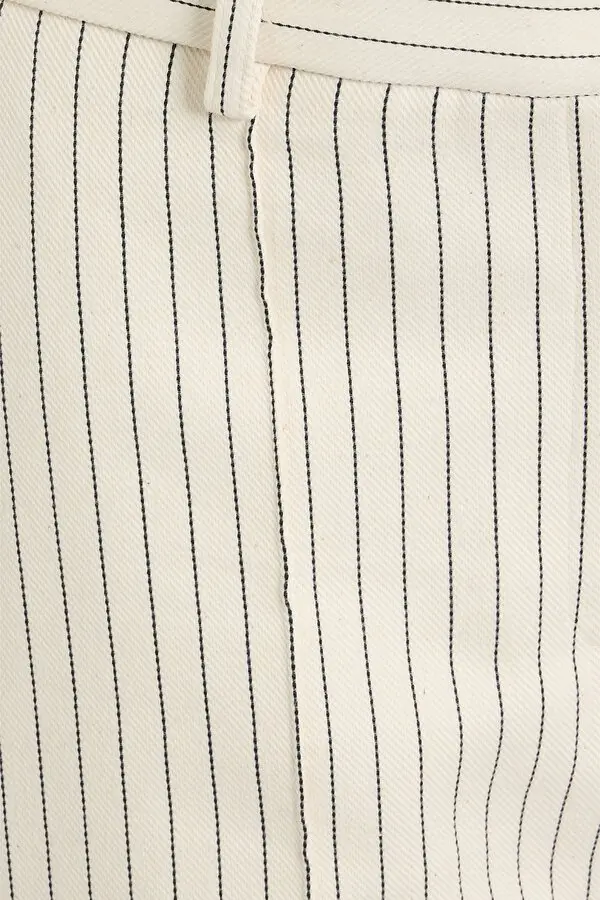 Adam Lippes Deeda Pinstriped Cottonblend Twill Wideleg Pants