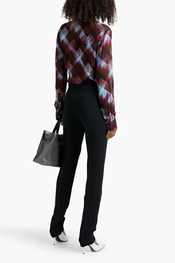 Dries Van Noten Crepe Straightleg Pants