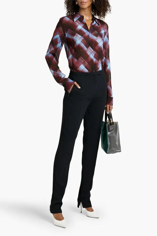 Dries Van Noten Crepe Straightleg Pants