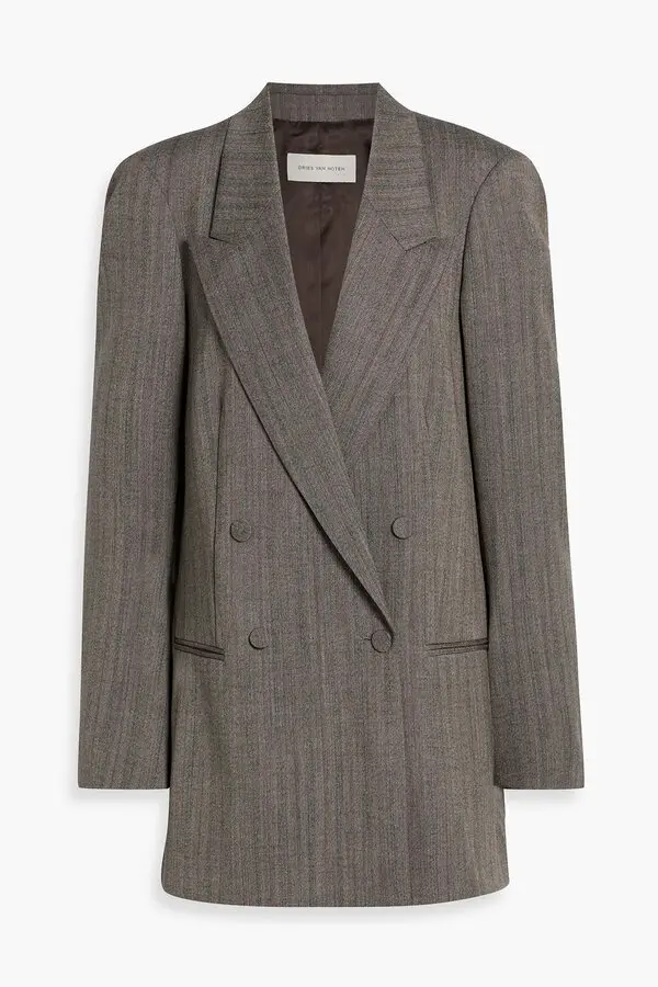 Dries Van Noten Doublebreasted Striped Wool Blazer