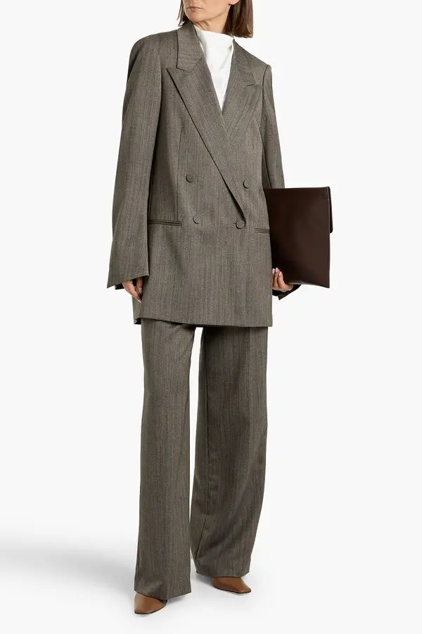 Dries Van Noten Doublebreasted Striped Wool Blazer