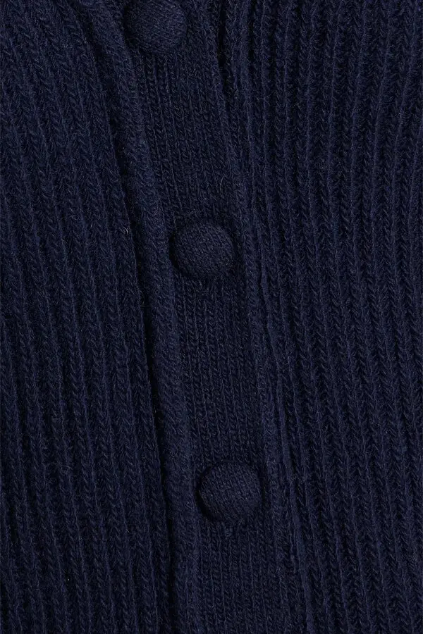 Victoria Beckham Ribbed Wool And Cashmere Blend Cardigan