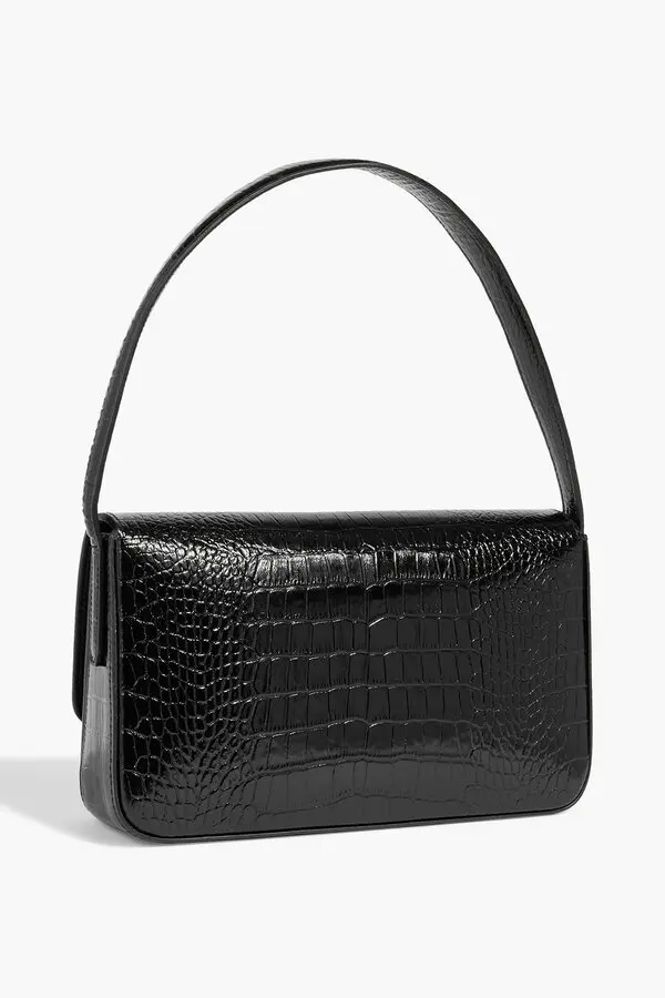 ANINE BING Elly Crocodile-effect Leather Shoulder Bag