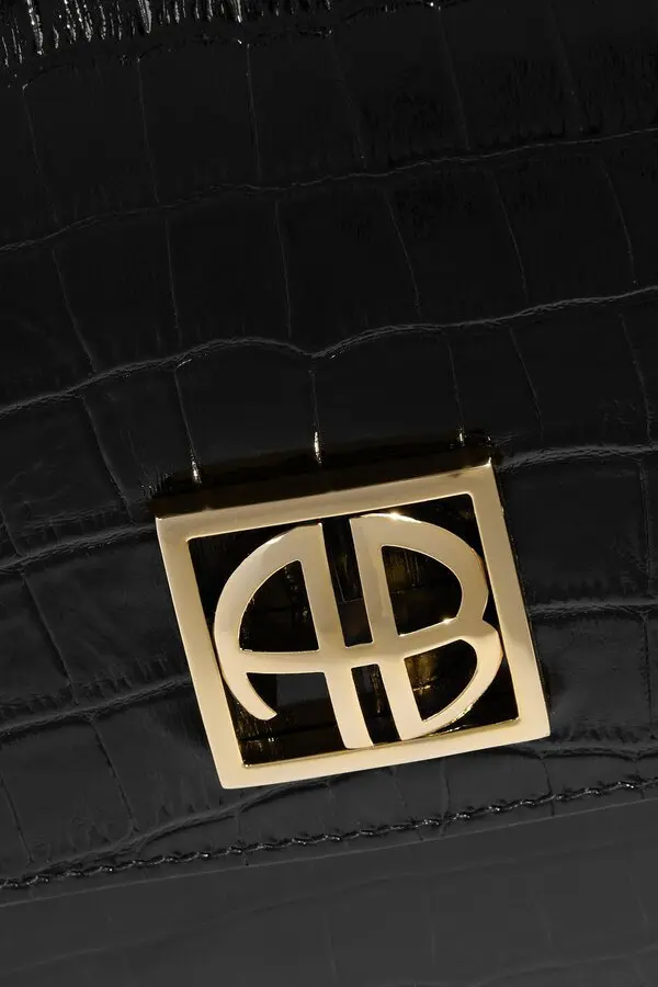 ANINE BING Elly Crocodile-effect Leather Shoulder Bag