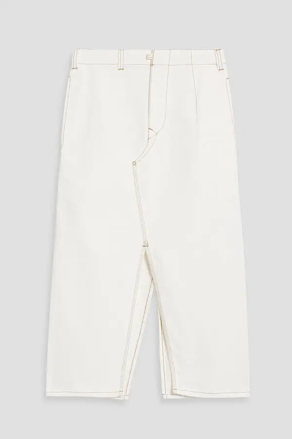 Victoria Beckham Asymmetric Denim Midi Skirt