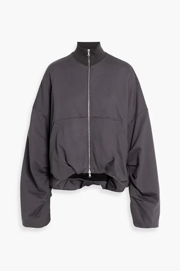 Dries Van Noten Oversized Ruched Cotton Jersey Jacket