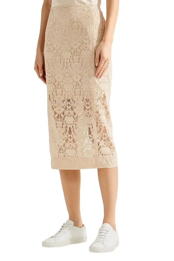 Dkny Flocked Lace Pencil Skirt