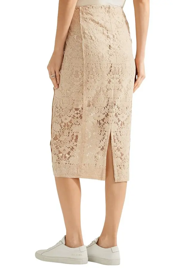Dkny Flocked Lace Pencil Skirt
