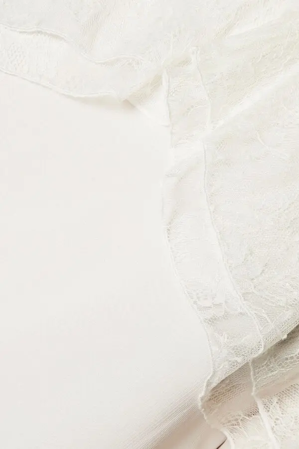 Alice + Olivia Alice Olivia Laticia Coldshoulder Lacepaneled Chiffon Top