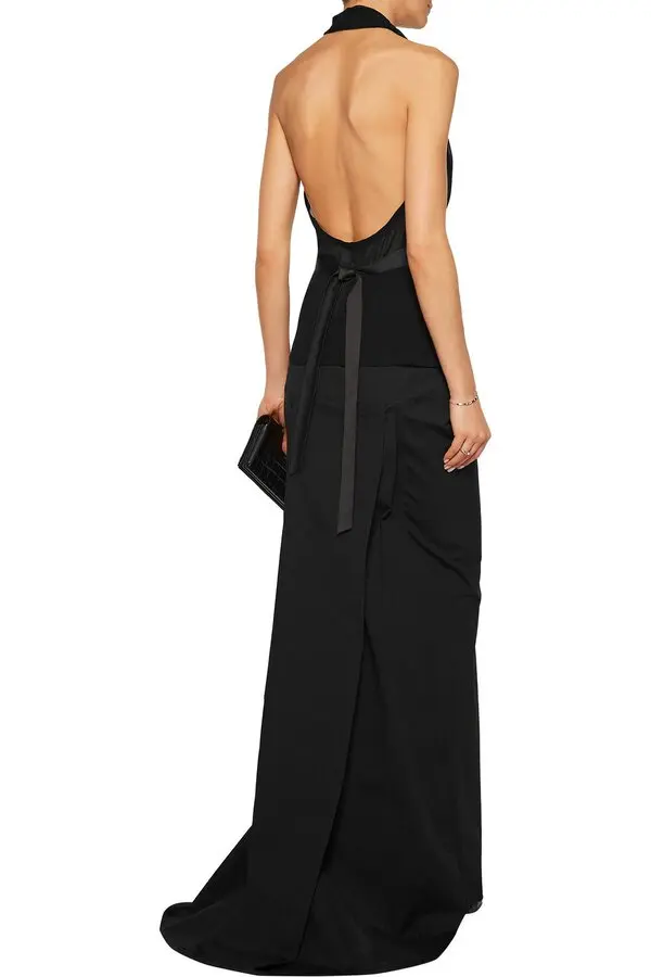 Rick Owens Silkchiffon Halterneck Wrap Top