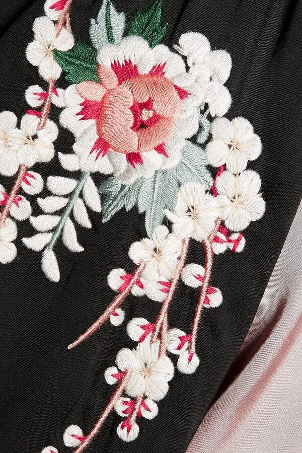 Joie Embroidered Satin Bomber Jacket