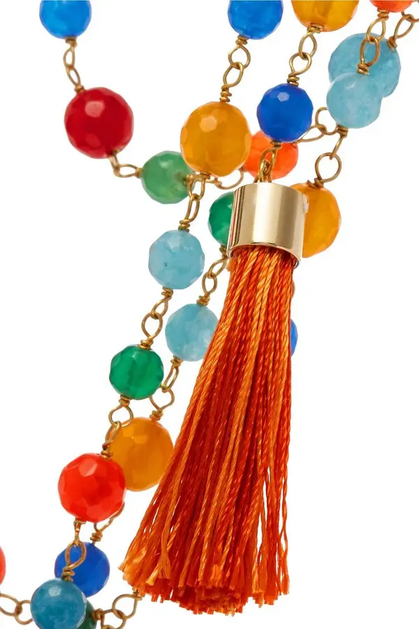 Rosantica Tasseled Goldtone Beaded Necklace