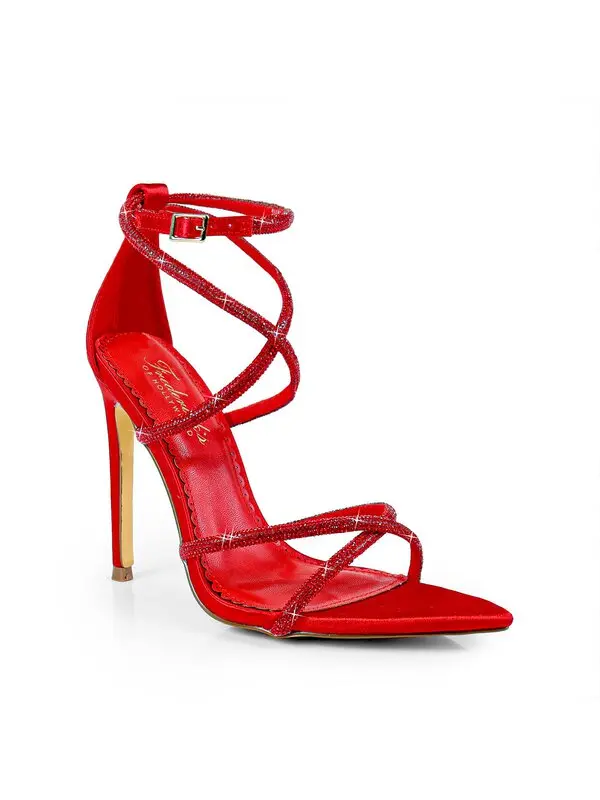 Frederick's Of Hollywood Laurent Rhinestone Stiletto Sandals