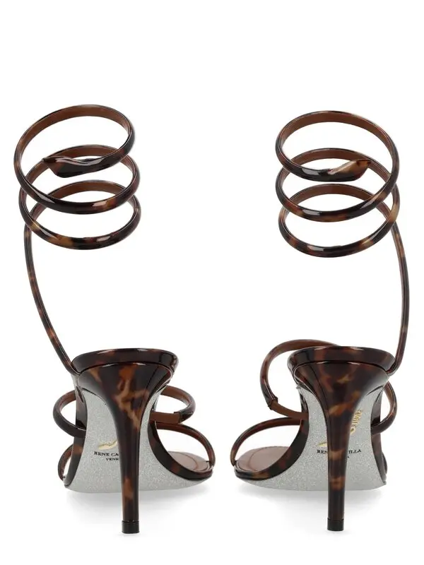 Rene Caovilla Cleo" Spiral Sandal With High Heel - Brown