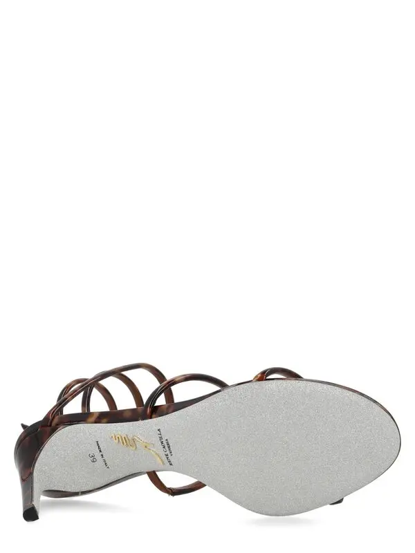 Rene Caovilla Cleo" Spiral Sandal With High Heel - Brown