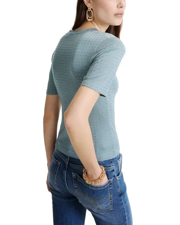 Marella Embellished Short Sleeve Knit Top