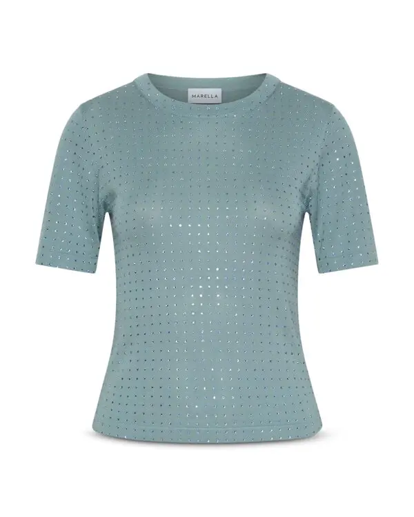 Marella Embellished Short Sleeve Knit Top