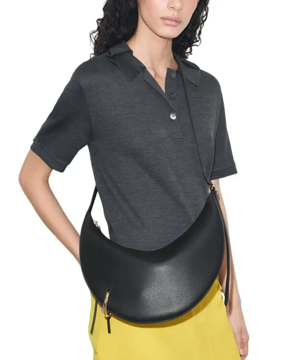 Tory Burch Pierced Embossed Leather Crossbody Bag - Black