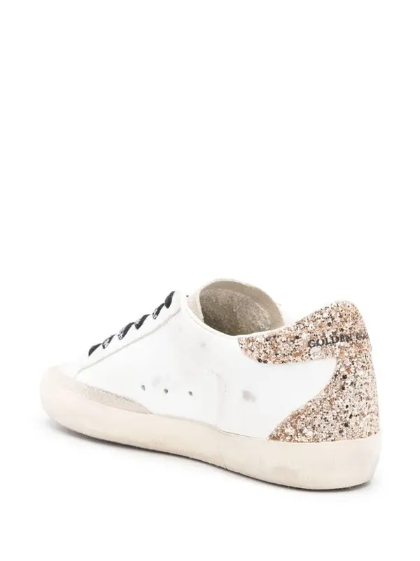 GOLDEN GOOSE Super-star Distressed Leather Sneakers - Gold