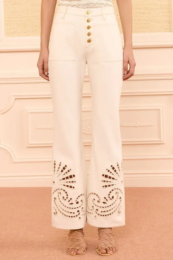 Ulla Johnson Lou Jean With Eyelet Embroidery - Cowrie