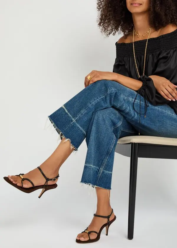Chloé Matilda 90 Leather And Suede Sandals