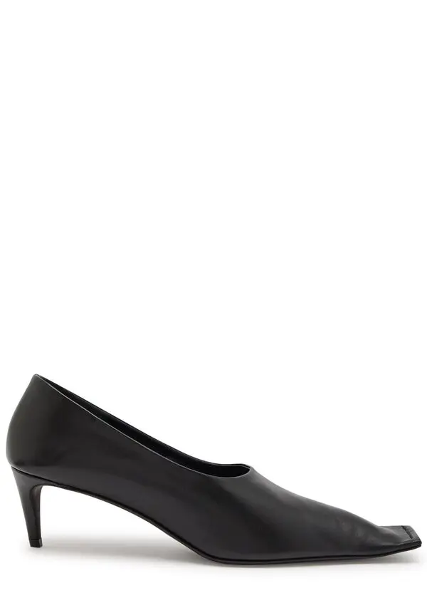 Khaite Marlene 50 Leather Pumps - Black