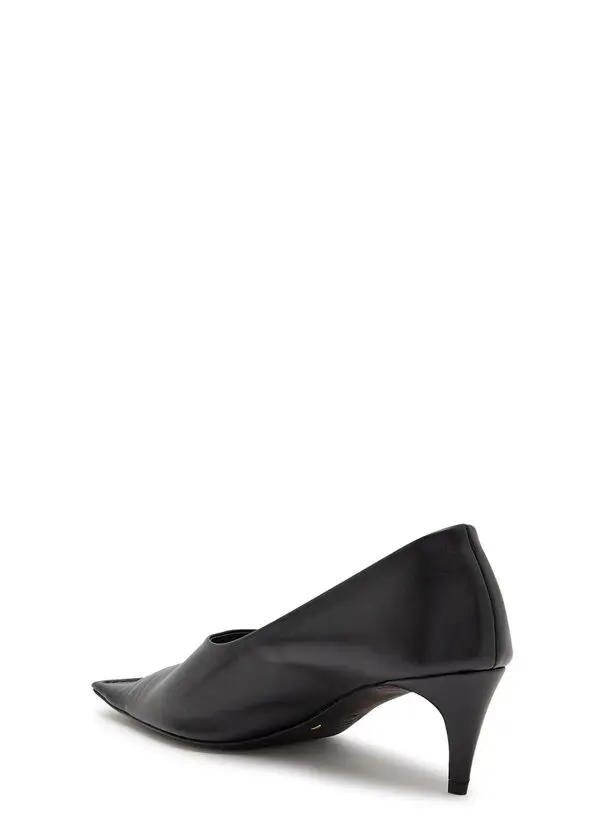Khaite Marlene 50 Leather Pumps - Black