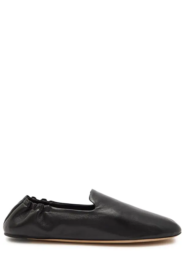 THE ROW Casa Leather Flats - Black