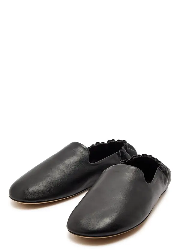 THE ROW Casa Leather Flats - Black