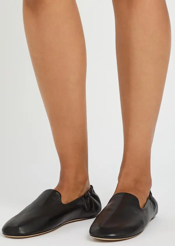 THE ROW Casa Leather Flats - Black
