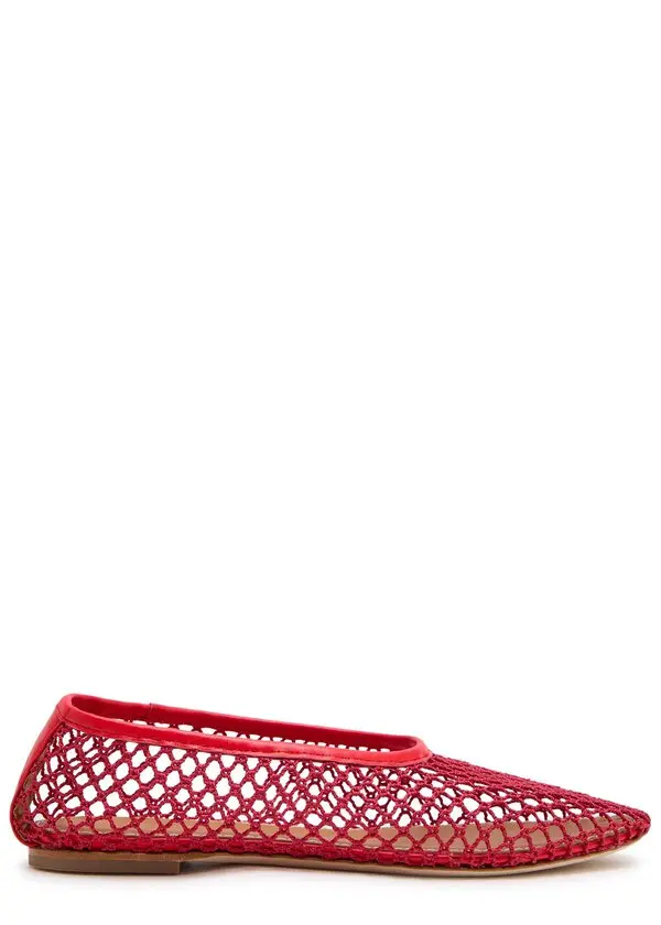 Staud Alba Woven Ballet Flats - Red